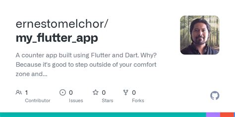 Github Ernestomelchor My Flutter App A Counter App Built Using Flutter And Dart Why Because