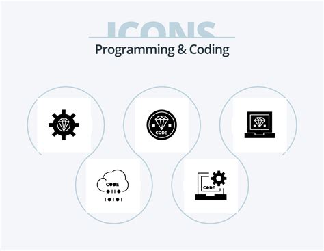 Programación Y Codificación Glyph Icon Pack 5 Diseño De Iconos