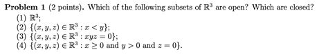 solved problem 1 2 points which of the following subsets
