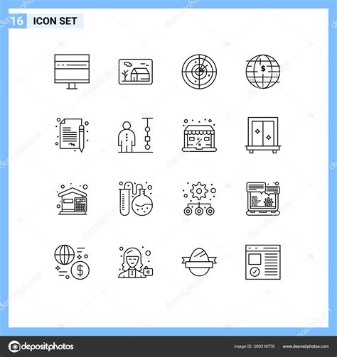 Mobile Interface Outline Set Pictograms Decentralized Blockchain Real Future Money Stock Vector