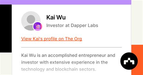 Kai Wu Investor At Dapper Labs The Org