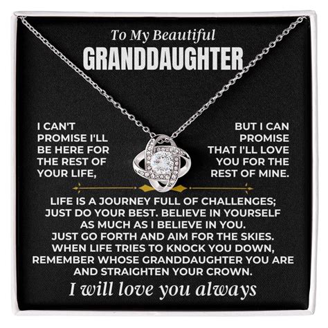 To My Beautiful Granddaughter Love Knot T Set Ss474 Sugar