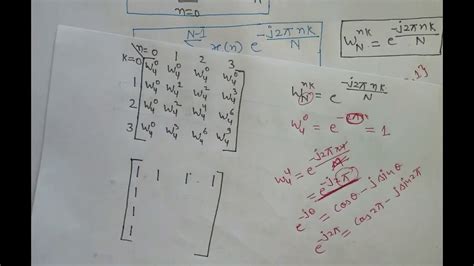 Dft Matrix Method Discrete Fourier Transform Digital Signal Processing Youtube