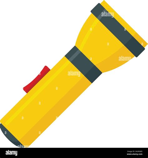 Yellow Flashlight Icon Flat Illustration Of Yellow Flashlight Vector