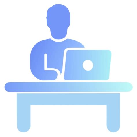 Un Tipo En Su Escritorio Con Su Icono De Programación De Computadora De