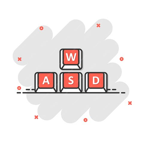 premium vector wasd button icon in comic style keyboard cartoon