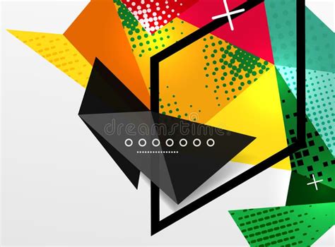 Vector Color Geometric Abstract Composition Triangular And Polygonal