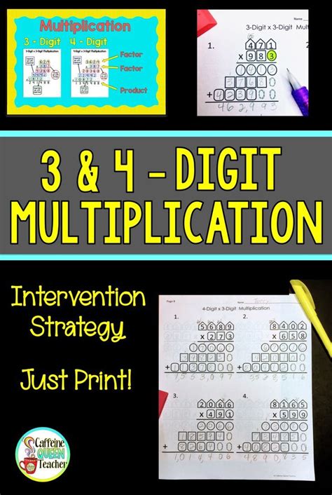 3 Digit And 4 Digit Multiplication Practice Worksheets And Templates Multiplying