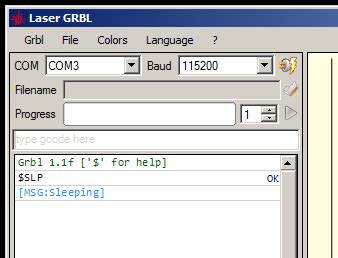 How To Get The Slp Command To Work Issue Gnea Grbl Github