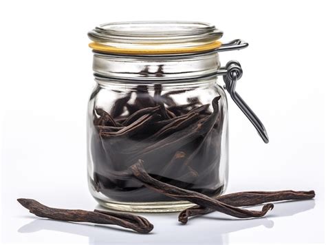 Premium Photo A Jar Of Vanilla Bean Pods With A Metal Handle