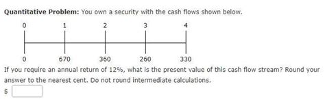 Solved Quantitative Problem You Own A Security With The