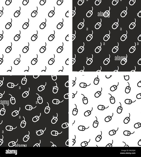 Computer Mouse Seamless Pattern Set Stock Vector Image And Art Alamy