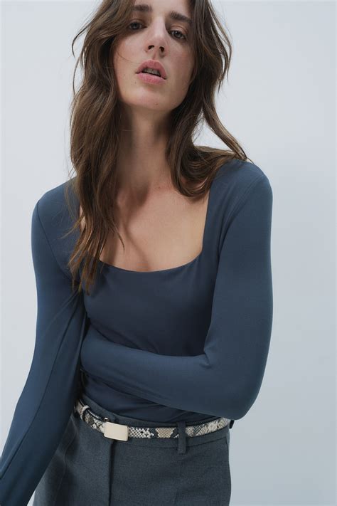 롱 슬리브 저지 탑 다크 터쿼이스 여성 Handm Kr 롱 슬리브 저지 탑 다크 터쿼이스 여성 Handm Kr