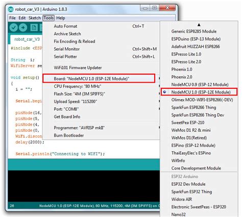 โปรเจค หนยนต ESP NodeMCU V กบ แอพแอนดรอยด