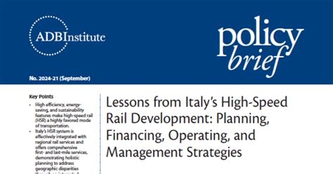 Lessons From Italys High Speed Rail Development Planning Financing Operating And Management