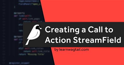 Creating A Call To Action Streamfield