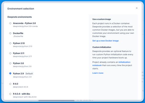 Default Environments Deepnote Docs Default Environments Deepnote Docs