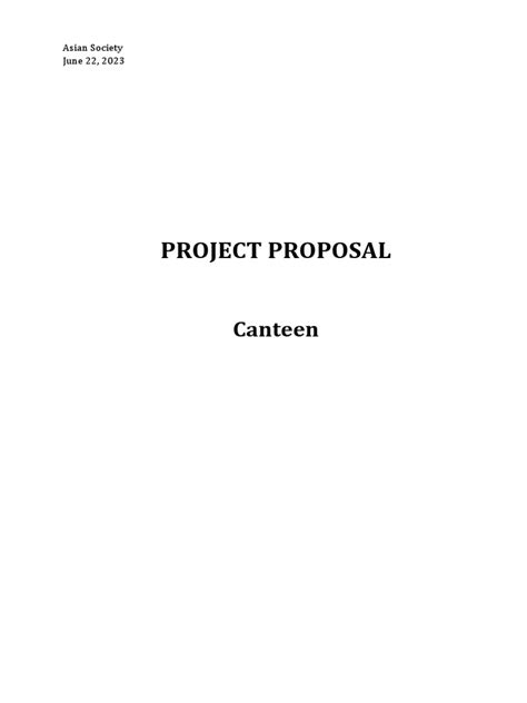 Project Proposal Group 3 1012 Pdf Cafeteria