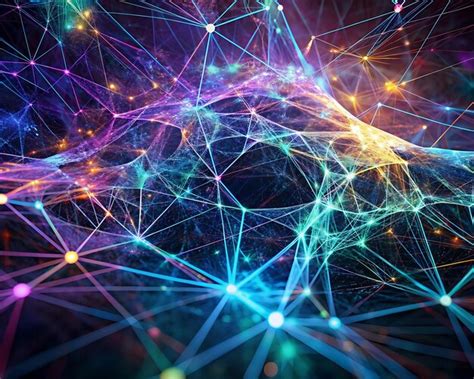 Data Flow Visualization Complex Lines And Nodes Premium Ai Generated Image