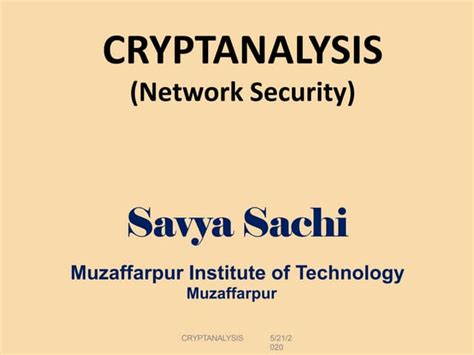 Cryptanalysis By Savyasachi Pdf Information And Network Security Computing