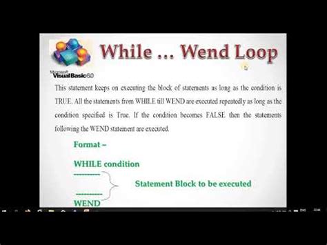 While Loop In Visual Basic Program For Class YouTube
