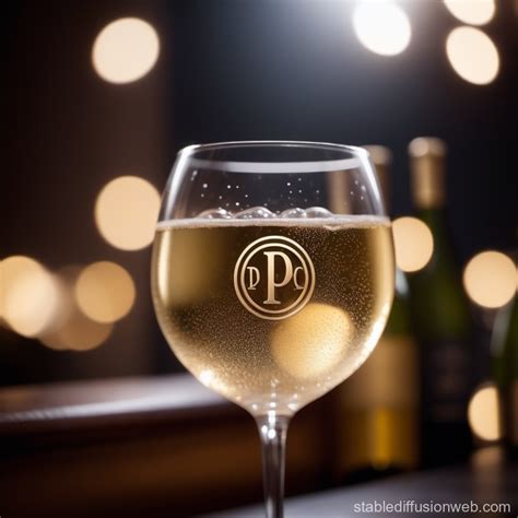 Sparkling Wine Glass Logo With Dp Font Stable Diffusion Online