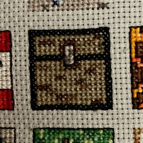 Minecraft Blocks Cross Stitch Pattern Series Part 5 Chest Block Hookstitchsew
