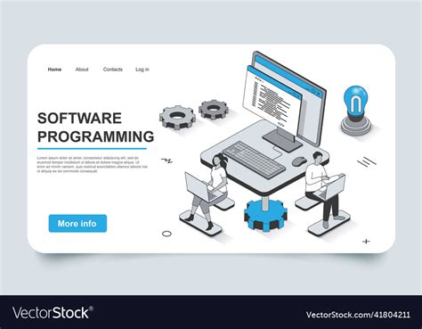 Software Programming Concept In 3d Isometric Vector Image
