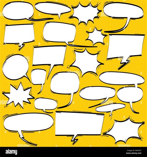 Set of Cartoon, Comic Speech Bubbles, Empty Dialog Clouds in Pop Art Style Stock Vector Image ...