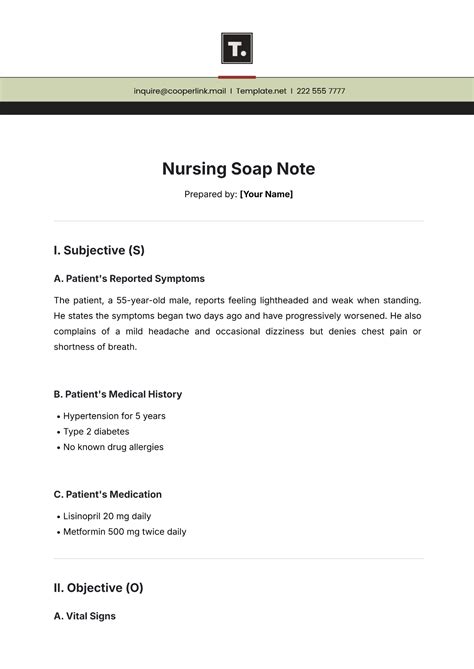 Free Soap Note Templates Editable And Printable