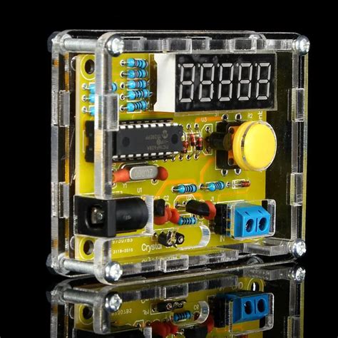 DIY Kits Hz MHz Crystal Oscillator Tester Frequency Counter Tester Meter Shell Parts LED