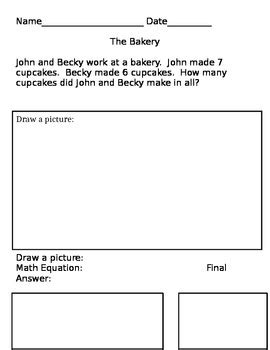 Addition Story Problems By Katherine Chapman Teachers Pay Teachers