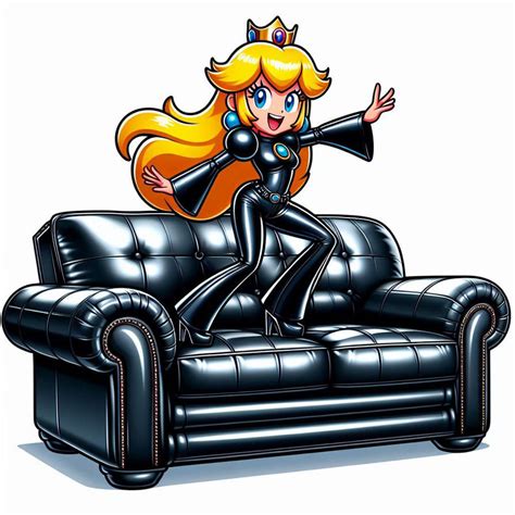 Princess Peach Black Leather Couch Dance By Bluedragon1974 On Deviantart