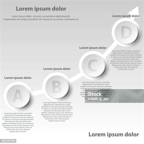 웹사이트 프레 젠 테이 션 커버 포스터 벡터 디자인 Infographic 그림 개념에 대 한 화살표와 함께 간단한 3d 백서 원 0명에 대한 스톡 벡터 아트 및 기타 이미지