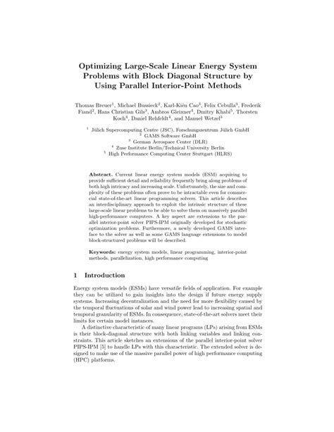 Pdf Optimizing Large Scale Linear Energy System Problems With Block Diagonal Structure By