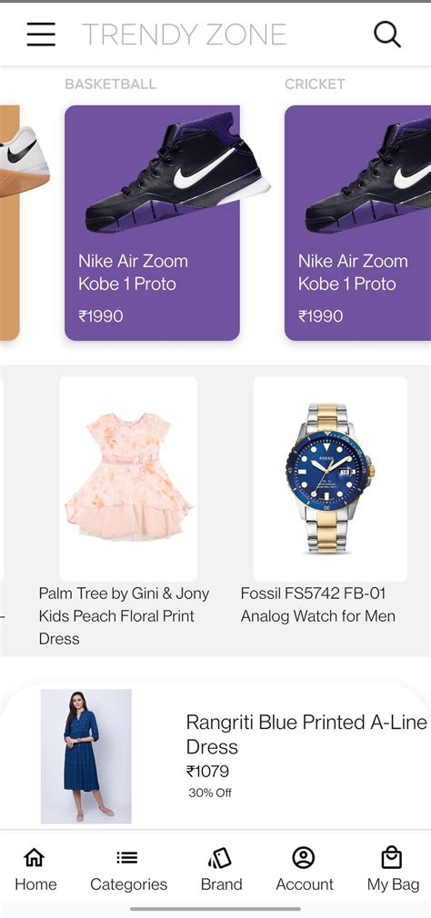 e commerce app build over react native runs over android and ios
