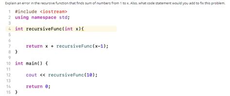 solved explain an error in the recursive function that finds