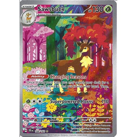 Pokemon Trading Card Game 166 162 Sawsbuck Illustration Rare Card