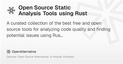 Best Open Source Static Analysis Tools Using Rust 2025