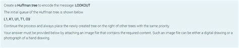 Solved Create A Huffman Tree To Encode The Message Lookout