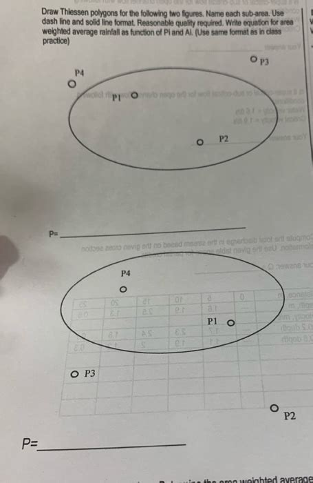 solved draw thiessen polygons for the following two figures