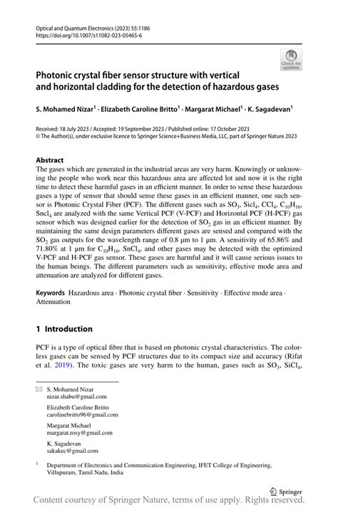 Photonic Crystal Fiber Sensor Structure With Vertical And Horizontal Cladding For The Detection