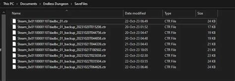 endless dungeon how to restore old save game