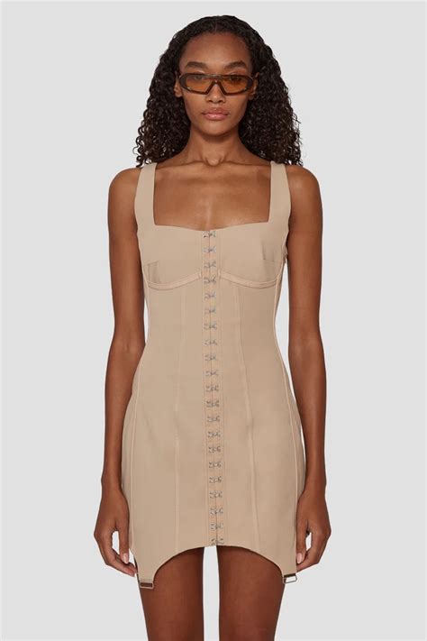 Lara Corset Mini Dress Beige