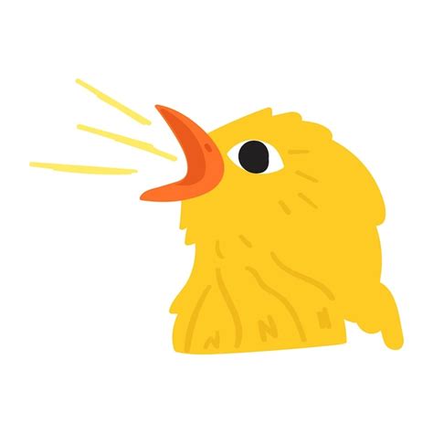 cri d oiseau illustration vectorielle dessinée à la main plate