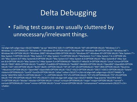 Ppt Delta Debugging And Model Checkers For Fault Localization