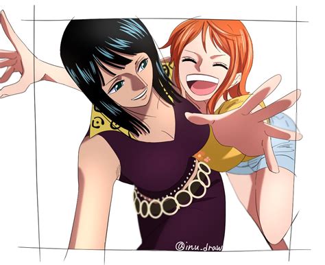 Nami And Nico Robin Drawn By Inu Draw Danbooru