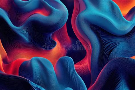 Abstract Blue Red Swirling Fluid Dynamic Design Background Texture Art Flow Waves Lines Color
