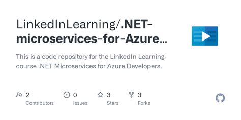 GitHub LinkedInLearning NET Microservices For Azure Developers This Is A Code