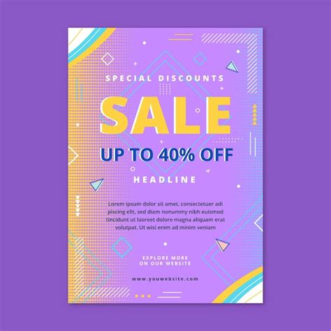 판매 포스터 템플릿 평면 디자인 무료 벡터